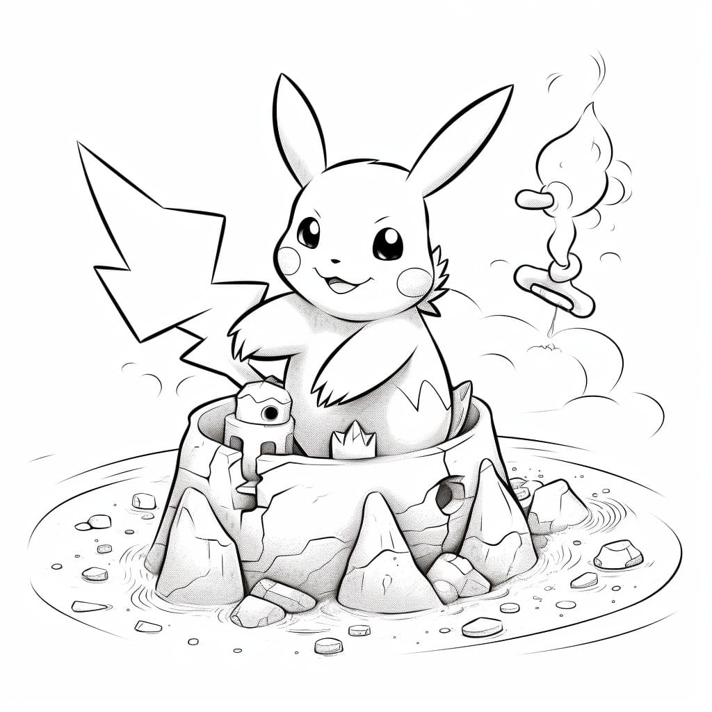Ash And Pikachu Coloring Pages